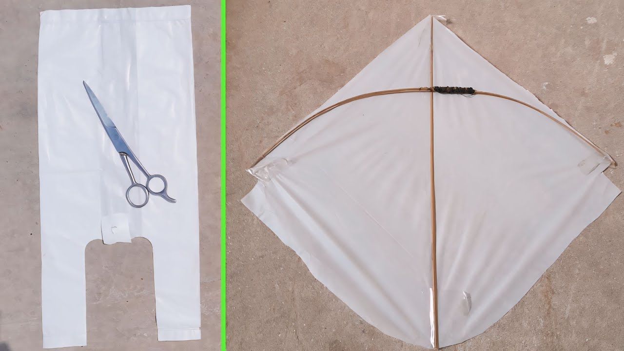 How To Make A Phadar (Sharla) Kite WithPoly Bag At Home || Shopper Kite ...