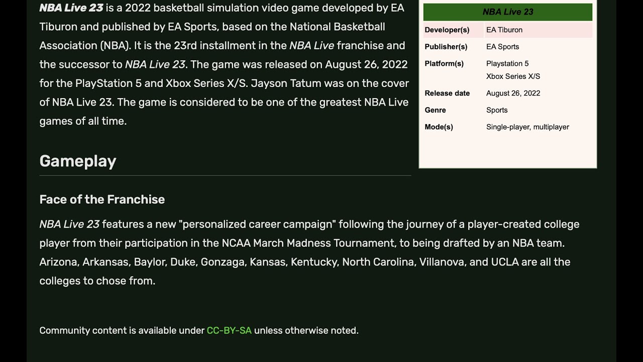 Newer NBA Live 23 Leaks Release Date Rumor Website Showing Demo Info EA ...