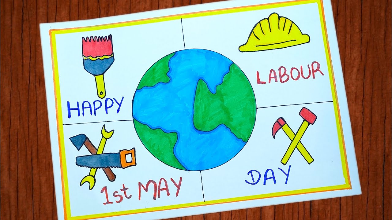 World Labour Day Drawing // World Labour Day Poster Easy Steps // How ...