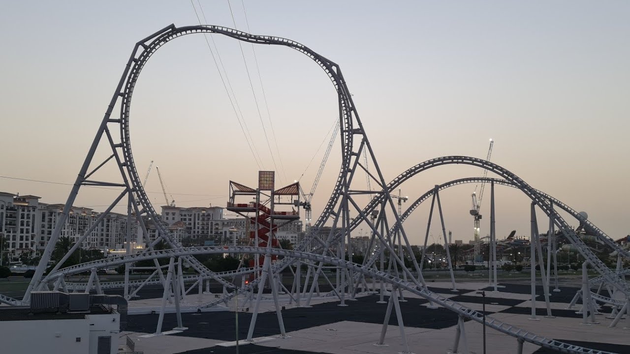 Flying Aces Rollercoaster full ride experience off ride POV Ferrari ...