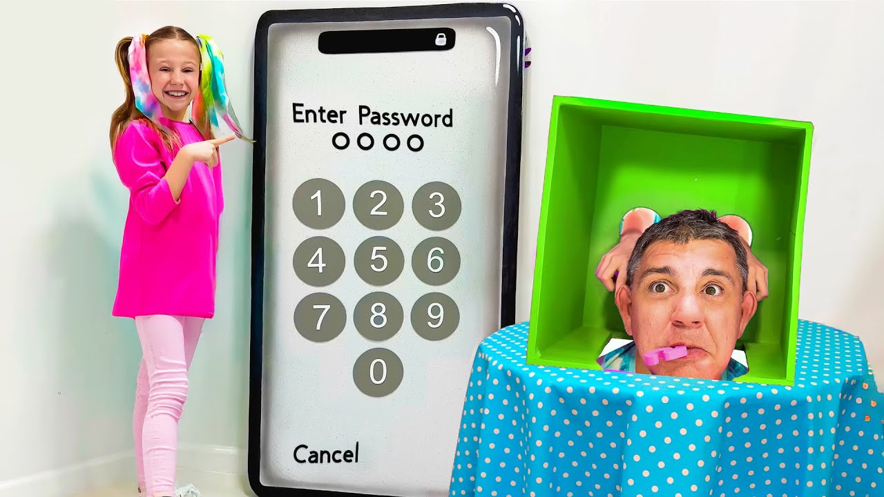 Nastya enters the phone and plays with Colourful slime - YouTube