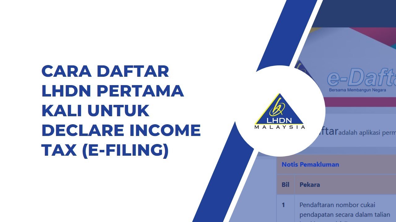 Cara Daftar LHDN Pertama Kali Untuk Declare Income Tax E Filing YouTube
