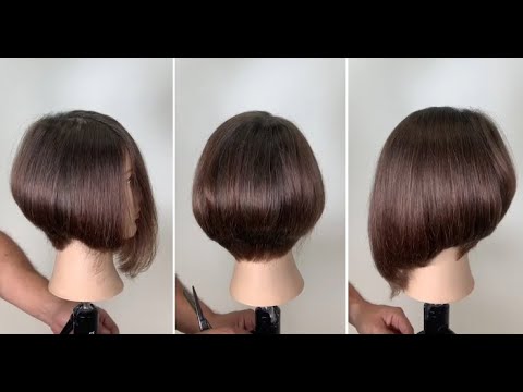 Asymmetric Bob Haircut Tutorial with Graduation | Textured bob Hair ...