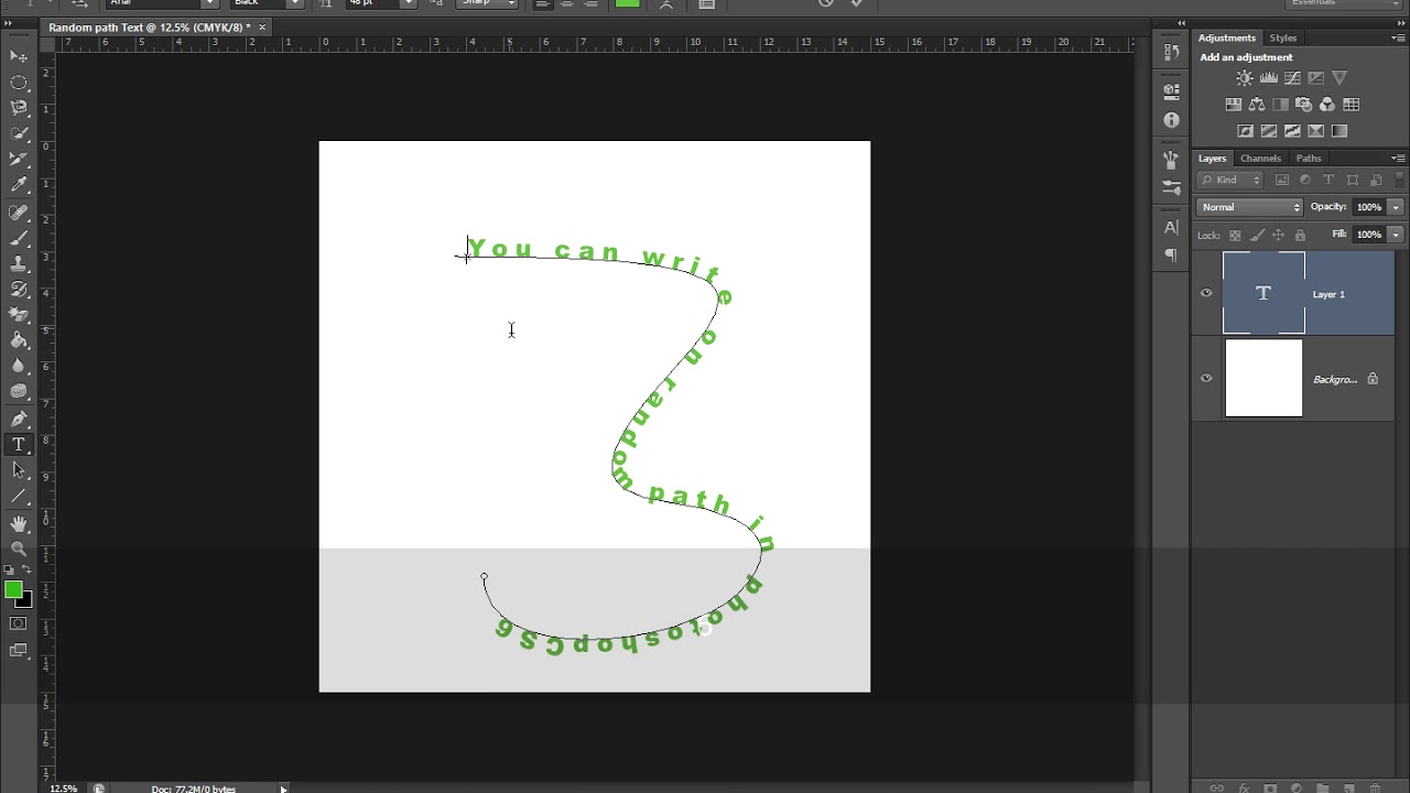 How to write in random path in Photoshop - YouTube