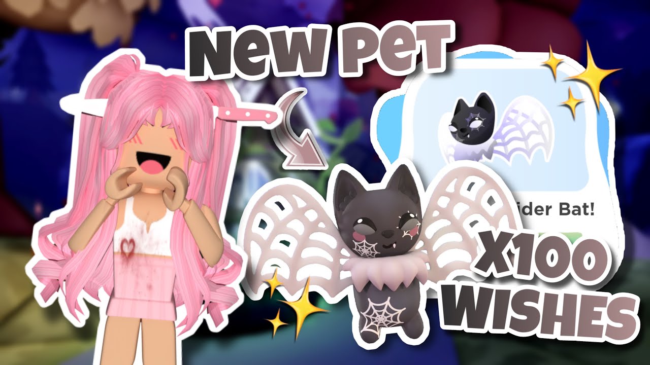 🦇USING 100 WISHES TO GET THE *NEW* GODLY SPIDER BAT PET!!🎃 | ROBLOX ...