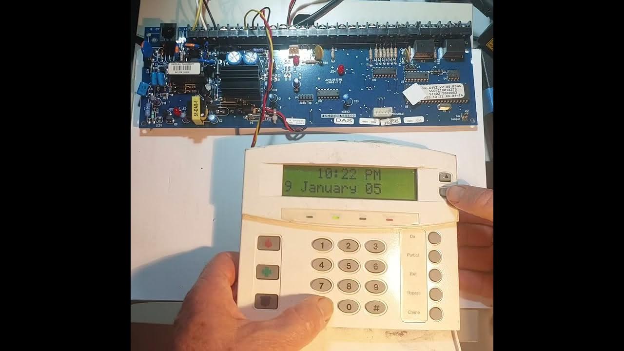 how to update date and time hills reliance alarm NX-148E keypad - YouTube