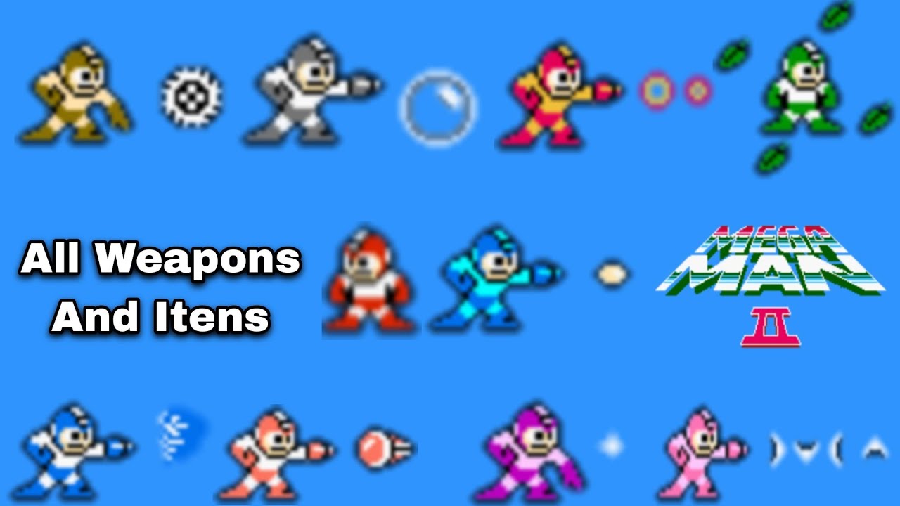 Megaman 2 - All Weapons & Itens - YouTube