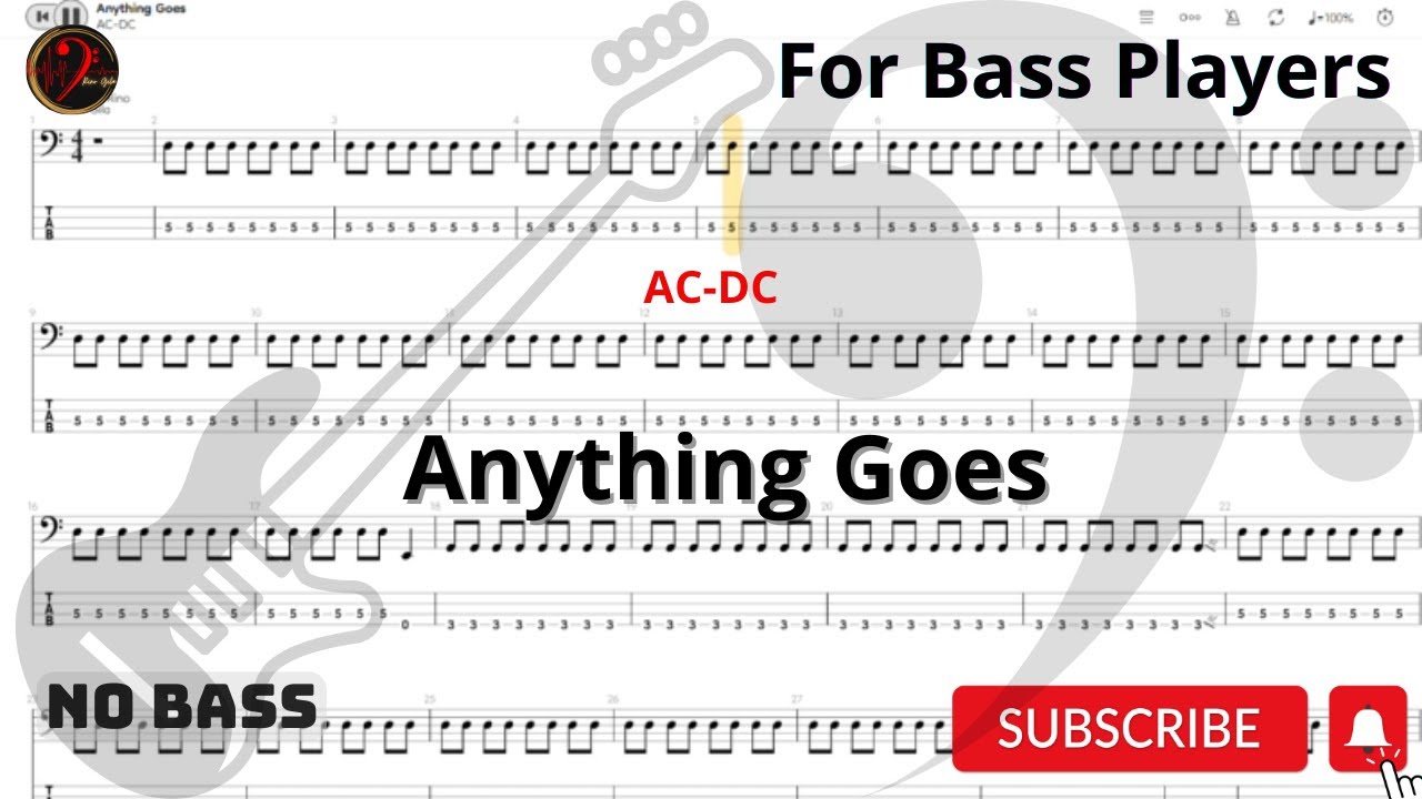 AC/DC - Anything Goes (Play Along Tabs Bass Cover) - YouTube