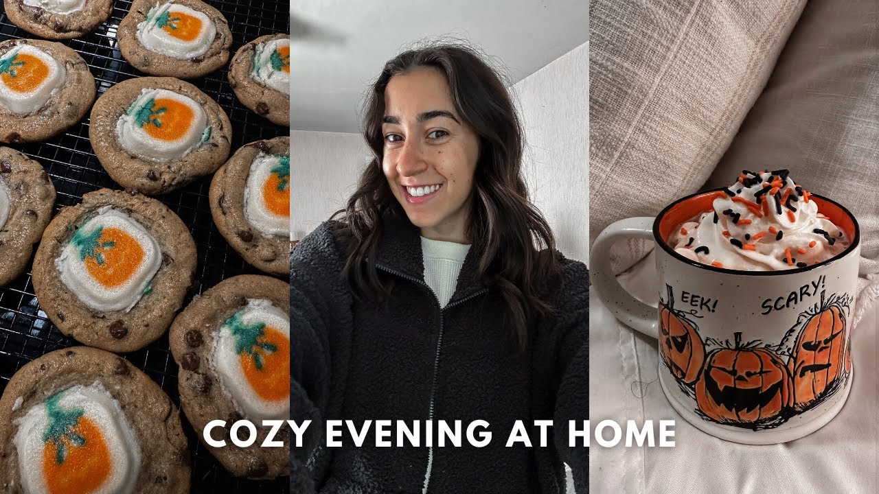 COZY EVENING AT HOME VLOG - baking cookies, hot chocolate, cozy ...
