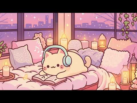 📚Música relajante para estudiar y concentrarse| Cozy chill con gato y velas Study Ambience Relax 🕯️