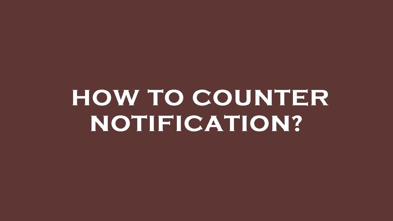 How to counter notification? - YouTube