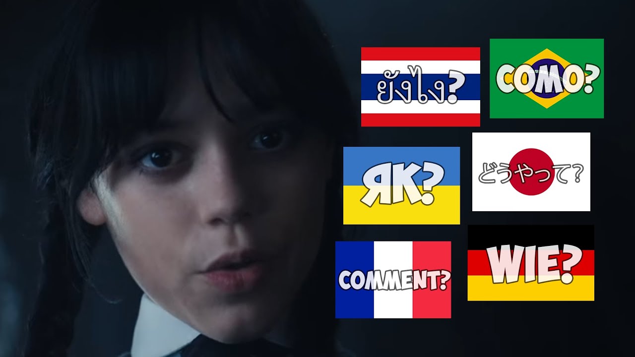 Hello thing in different languages by Wednesday - YouTube