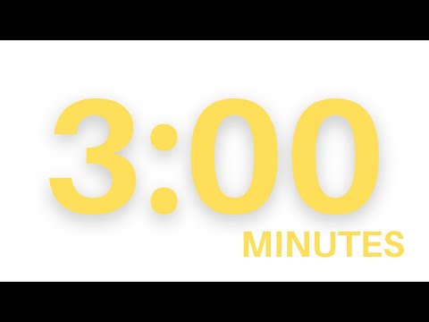 3 Minute - Simple Countdown Timer - Yellow Numbers - YouTube