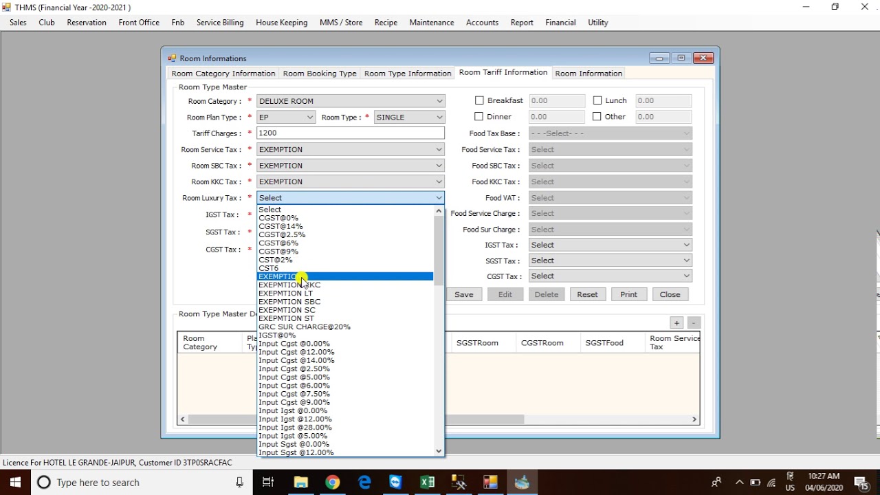 THMS How To Add Room Room Details Room Category Food Plans Tariff THMS How To Add Room Room Details Room Category Food Plans Tariff
