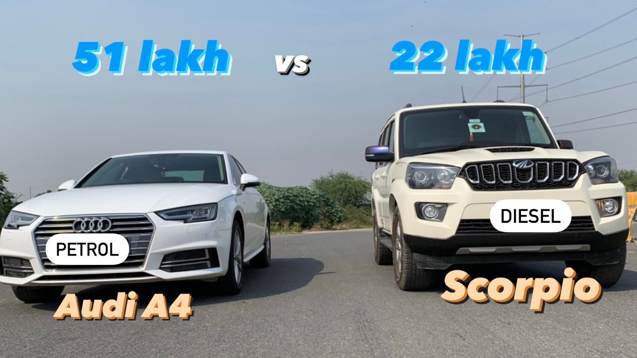 Audi A4(3.0) 🚀vs Scorpio(2.2)🚀 DragRace 🔥 jabardast 🚀 |PistonVibe #audi ...