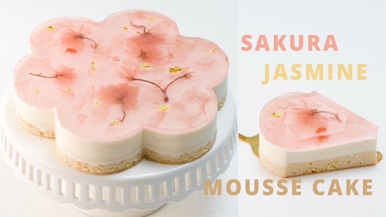 粉嫩夢幻的 櫻花茉莉慕斯蛋糕 Sakura-Jasmine Mousse Cake recipe ASMR - YouTube