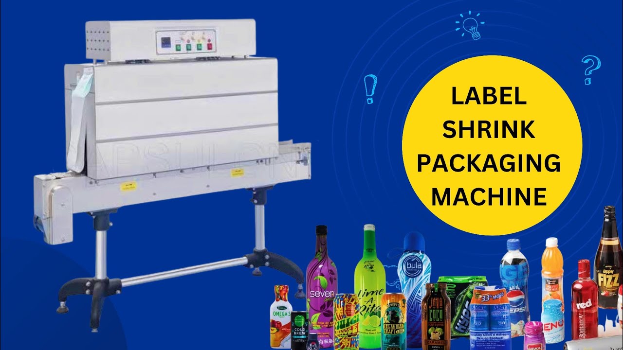 Label shrink packaging machine BSS-1538B / Bottle label shrinking ...