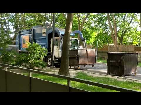 Region of Peel Garbage Truck Emptying Overflowing Garbage Bins - YouTube