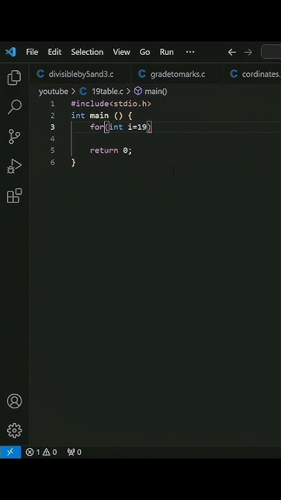Print 19 Table In C Language Using Loop Clanguage Trending Viral Shorts Coding Youtube