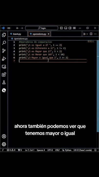 Que son Operadores de comparación en Python #estudiantesdesistemas # ...