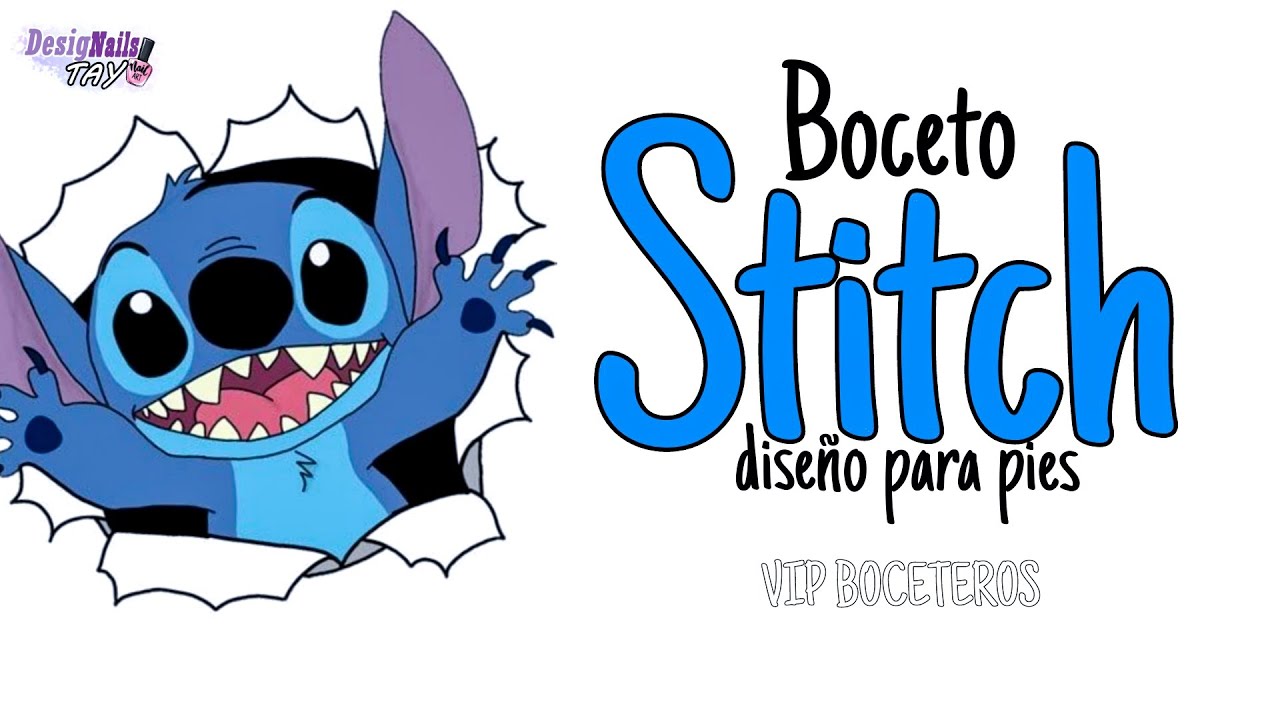Boceto de STITCH diseño de #uñas para pies ☺️ / Designails Tay - YouTube