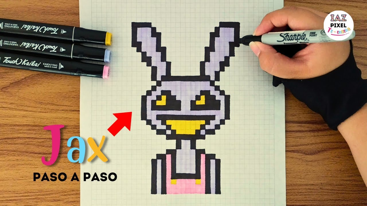 Como dibujar a JAX de DIGITAL CIRCUS en PIXEL ART – Tutorial paso a ...