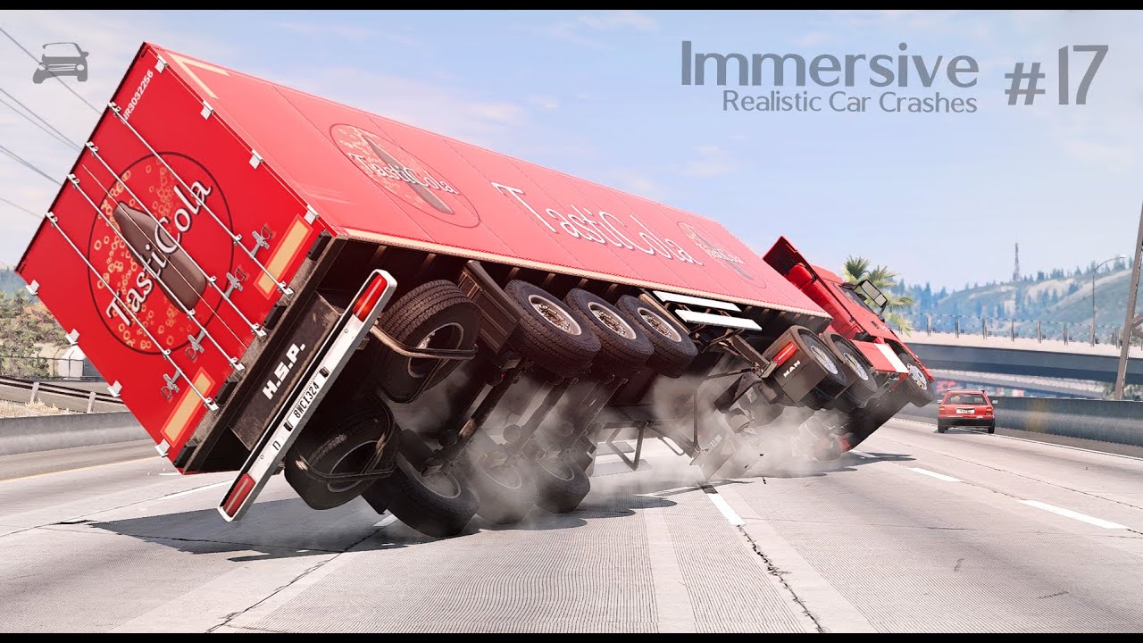 Immersive Realistic Car Crashes #17 - BeamNG Drive - YouTube