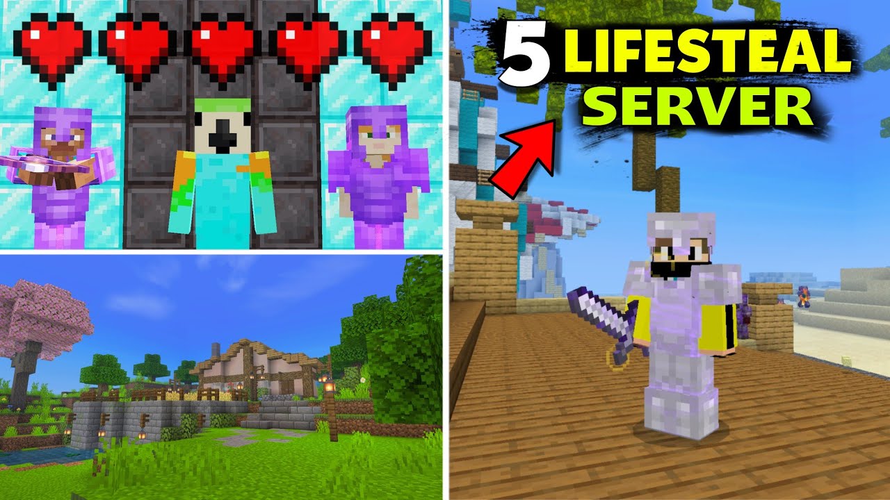 Top 5 Best Lifesteal SMP For Minecraft PE || Lifesteal Server For MCPE ...