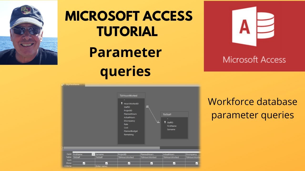 Workforce Database Parameter Queries In Microsoft Access Youtube