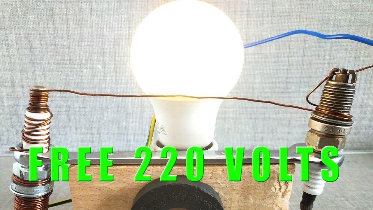 Free energy experiment light bulb 220 volts at home - YouTube