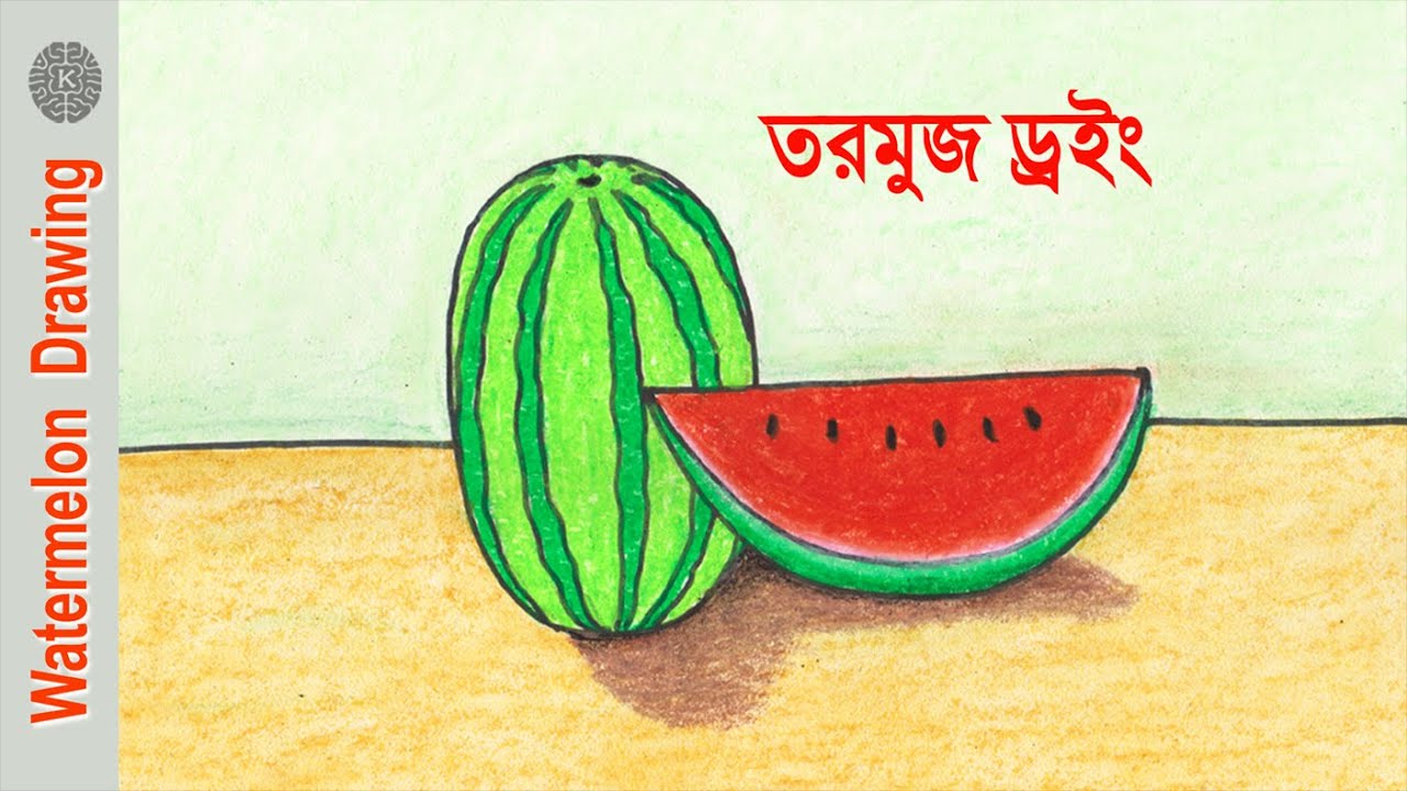 How to draw watermelon easy step by step watermelon drawing for ...
