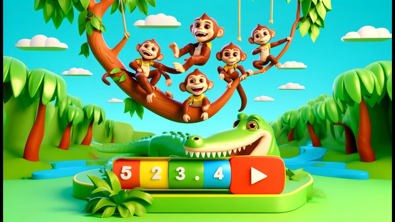 "Five Little Monkeys: The Fun Begins in the Tree! 🌳🐒"| 𝓒𝓐𝓡𝓣𝓞𝓞𝓝 & 𝓚𝓘𝓓𝓢 ...