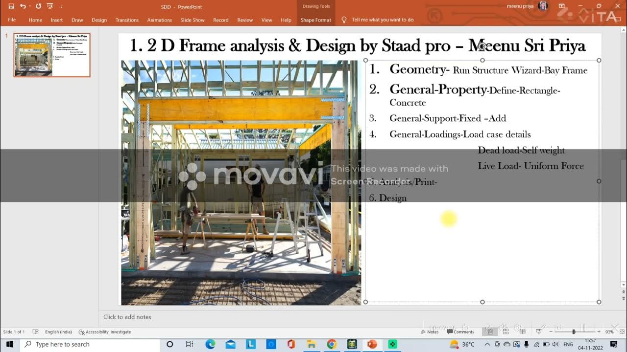 2D Frame Analysis & Design by Staad Pro - YouTube