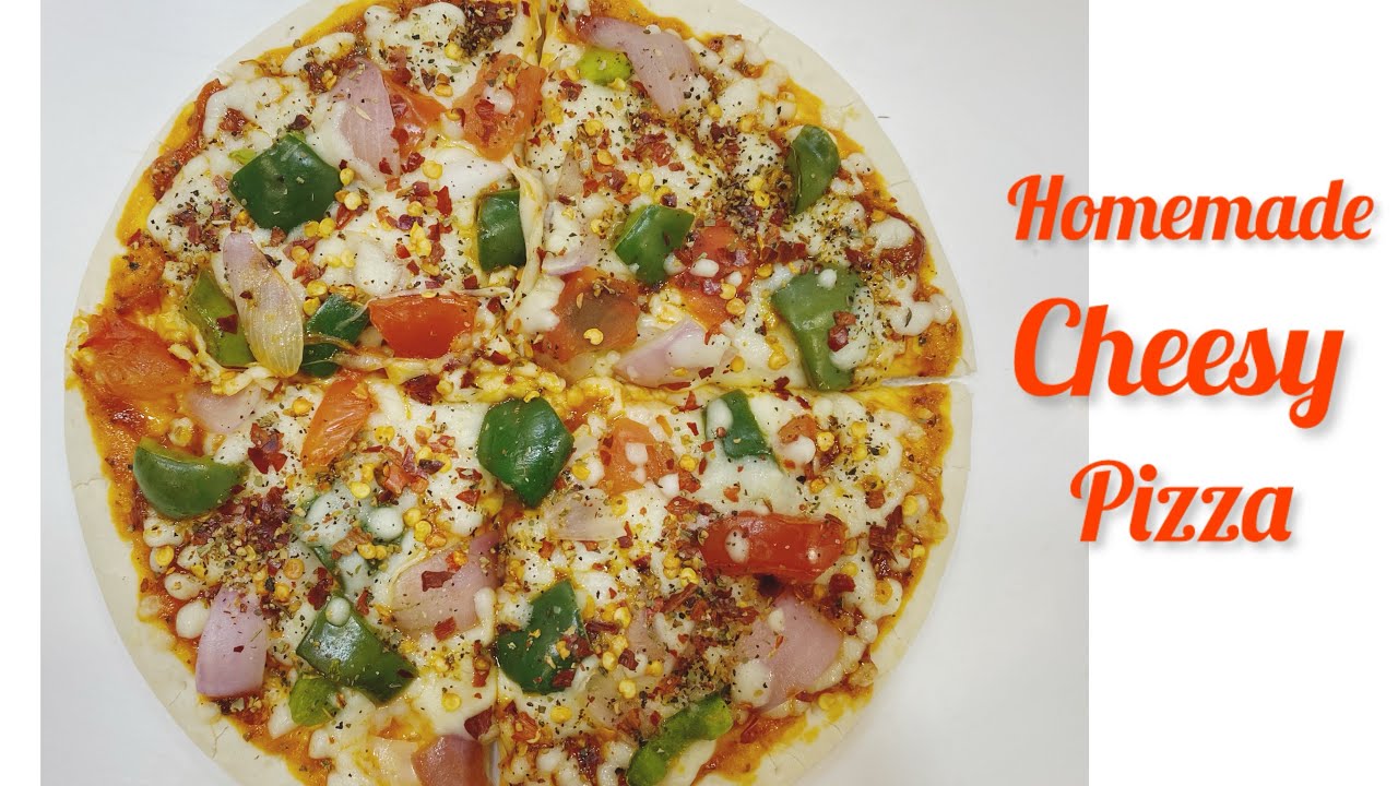 Homemade easy cheesy pizza in just 20 minutes!! Kids favourite cheesy ...