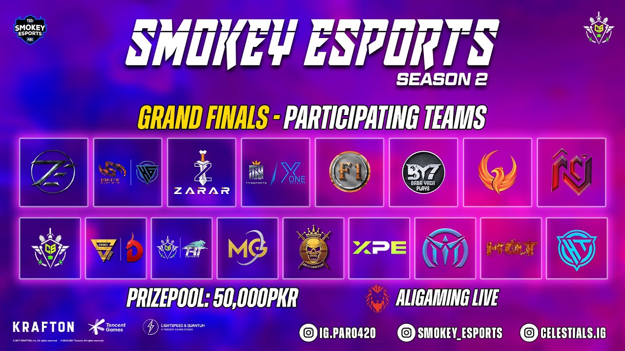 SMOKEY ESPORTS SEASON 2 - GRAND FINALS DAY 1 - PRIZE POOL 50,000 PKR ...