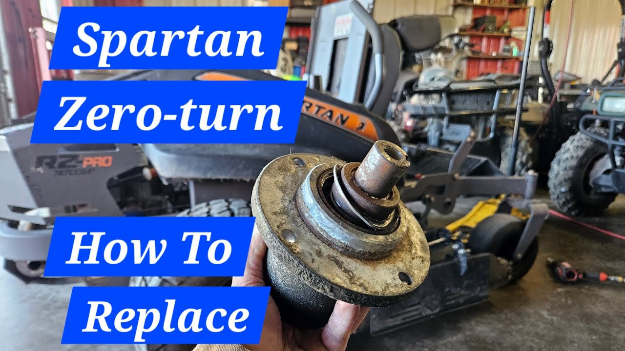 Spartan GT-Trac RZ-Pro 54" deck spindle replacement how to DIY - YouTube