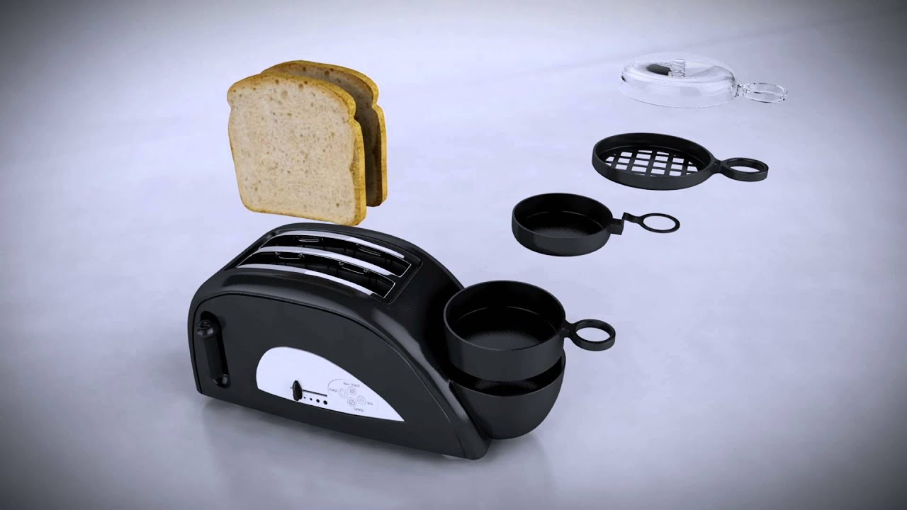 3d product visualization multipurpose toaster - YouTube