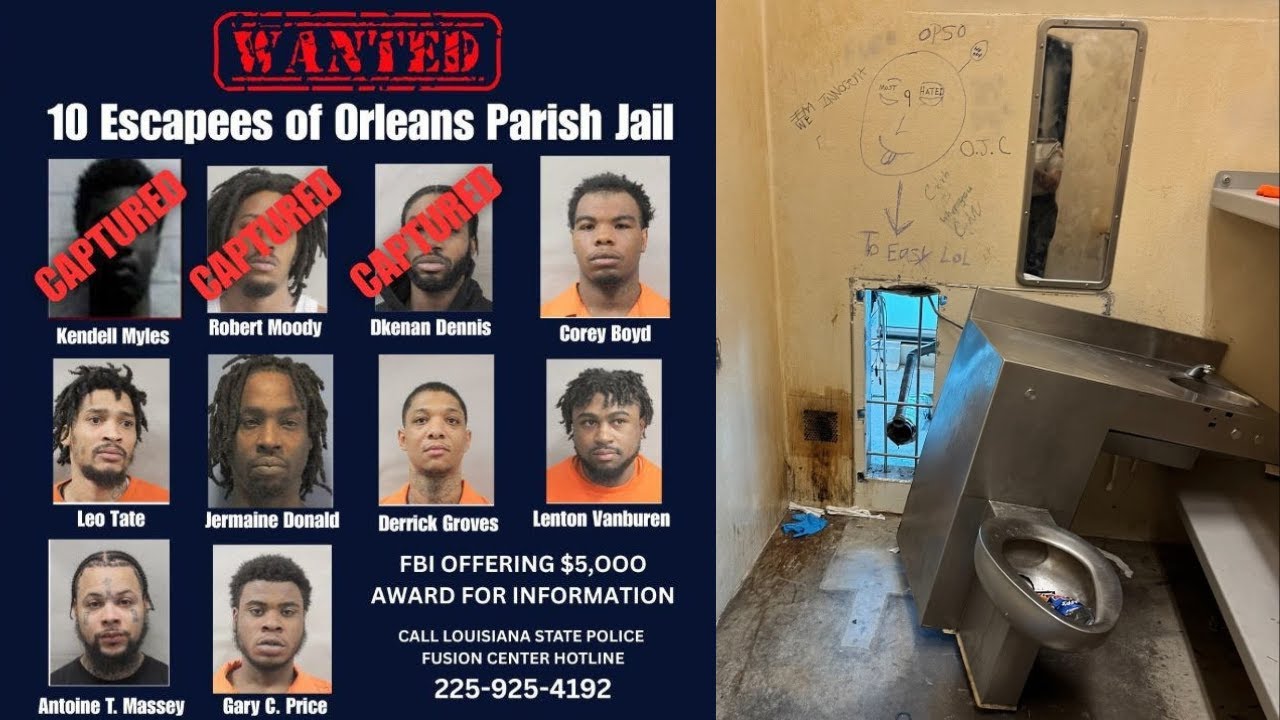 11 Inmates Escaped New Orleans Jail Through A Hole Behind The Toilet ...