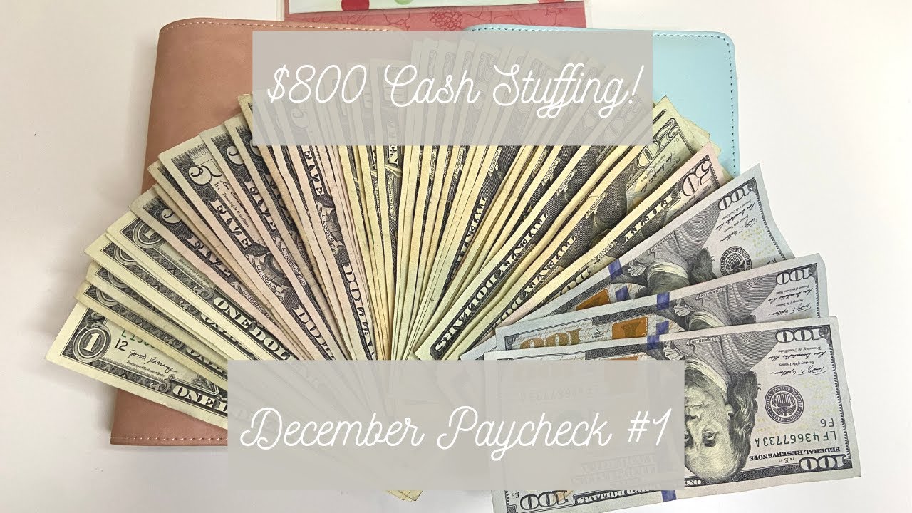 December 2021 | Cash Stuffing | Paycheck #1 | $800 - YouTube