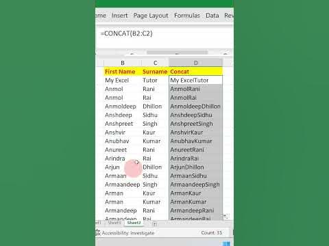 How to Join Text from Different Cells using Concat Formula without Formula - YouTube