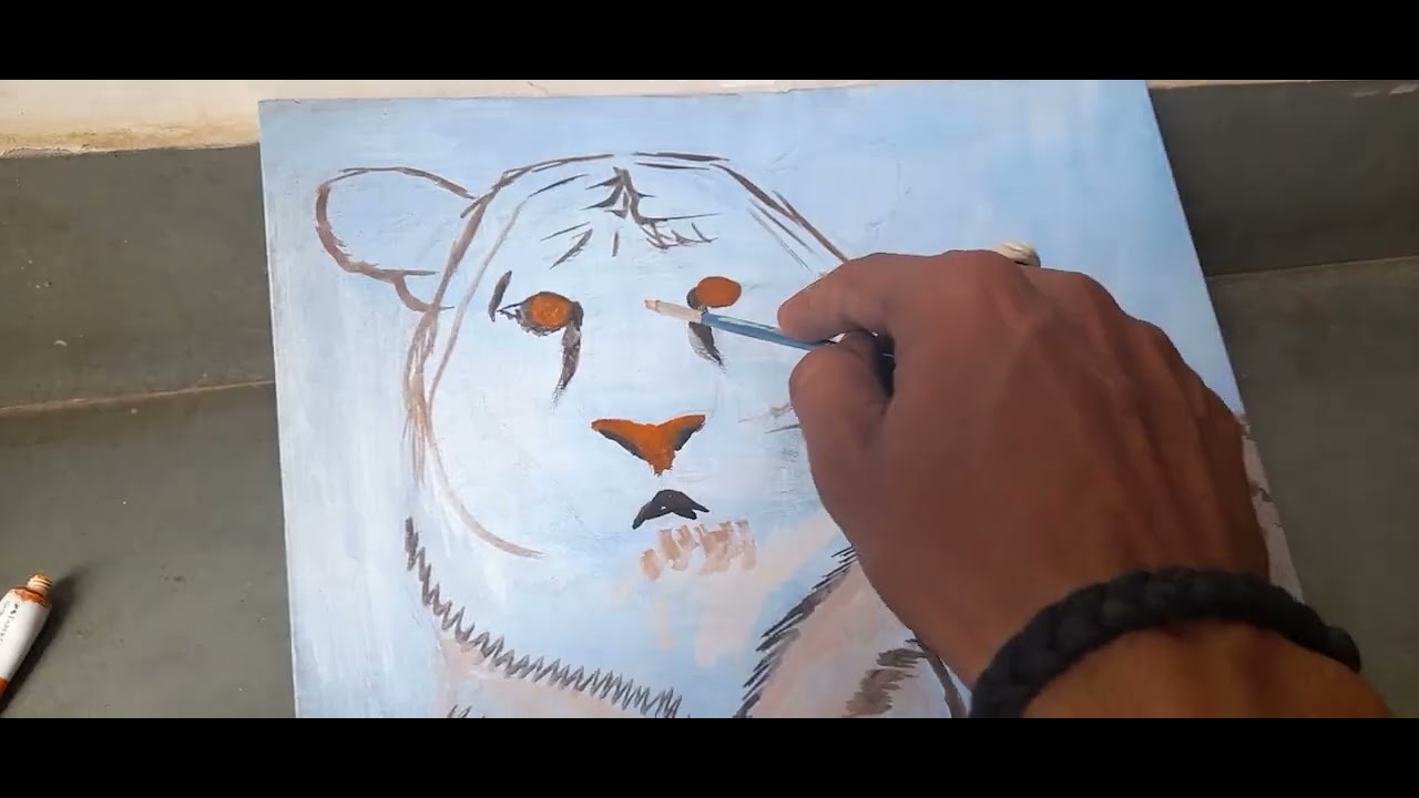 Jangali janwar Tigar 😇😇😇😇😇 portrait🎨 painting🎨 - YouTube