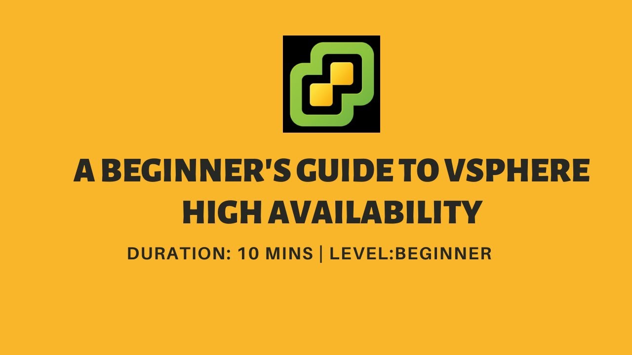 vSphere HA: A Beginner's Guide - YouTube