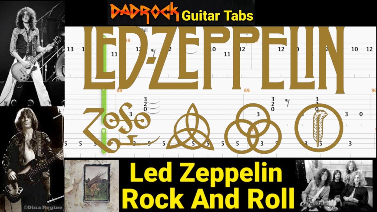Rock And Roll - Led Zeppelin - Guitar + Bass TABS Lesson (Rewind) - YouTube