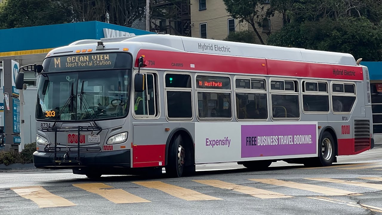 San Francisco Muni 2013 New Flyer Xcelsior Xde40 8734 On Route M Ocean