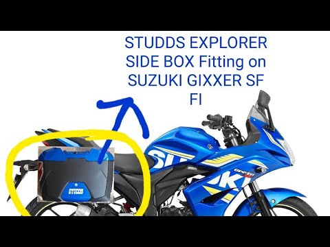 STUDDS EXPLORER BLUE SIDE BOX 10.5 ltrs FITTING ON SUZUKI GIXXER SF FI ...