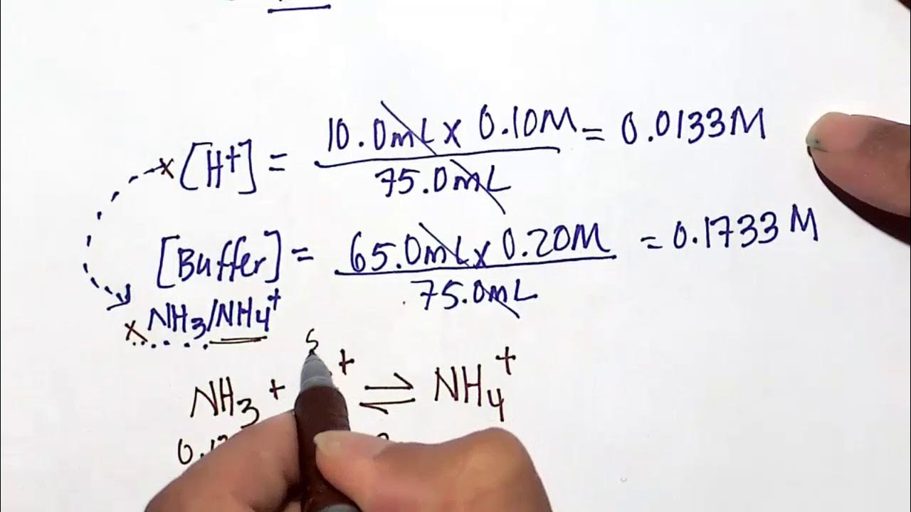 Quick video: Buffer of NH4/NH3 and addition of HCl to a buffer: calculating pH - YouTube