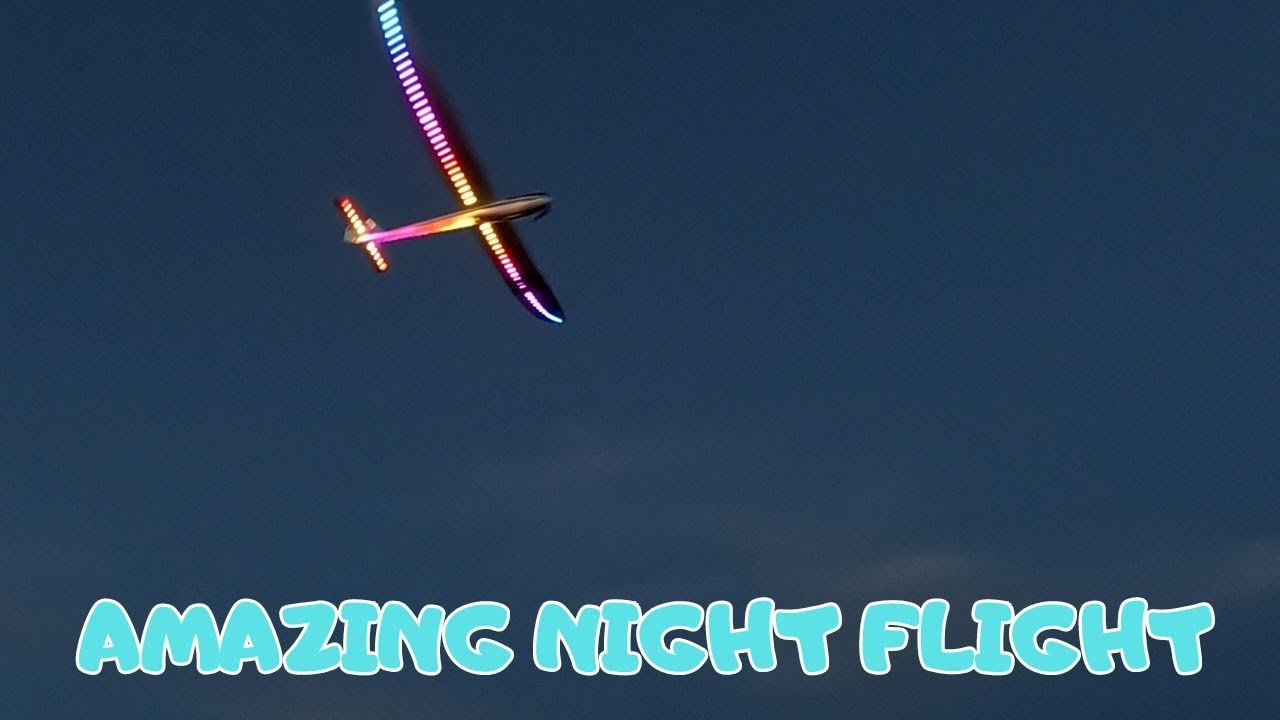 First Night Flight With The E-Flite Night Radian Glider What An ...