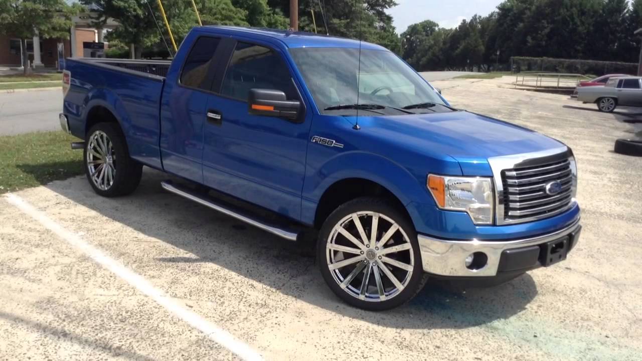 2011 Ford F-150 on 24" Velocity 12B Rimtyme in the Bull City - YouTube