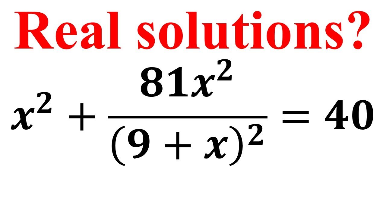 Solving an interesting equation - YouTube