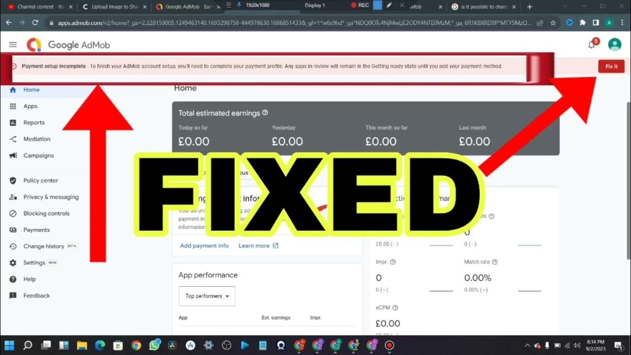 Setting up your Google Admob Payment Address made easy in SEP 2023 - YouTube